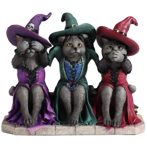 Veronese Design 4 7/8 Inch See No Evil No Evil Speak No Evil Witch Blue ...