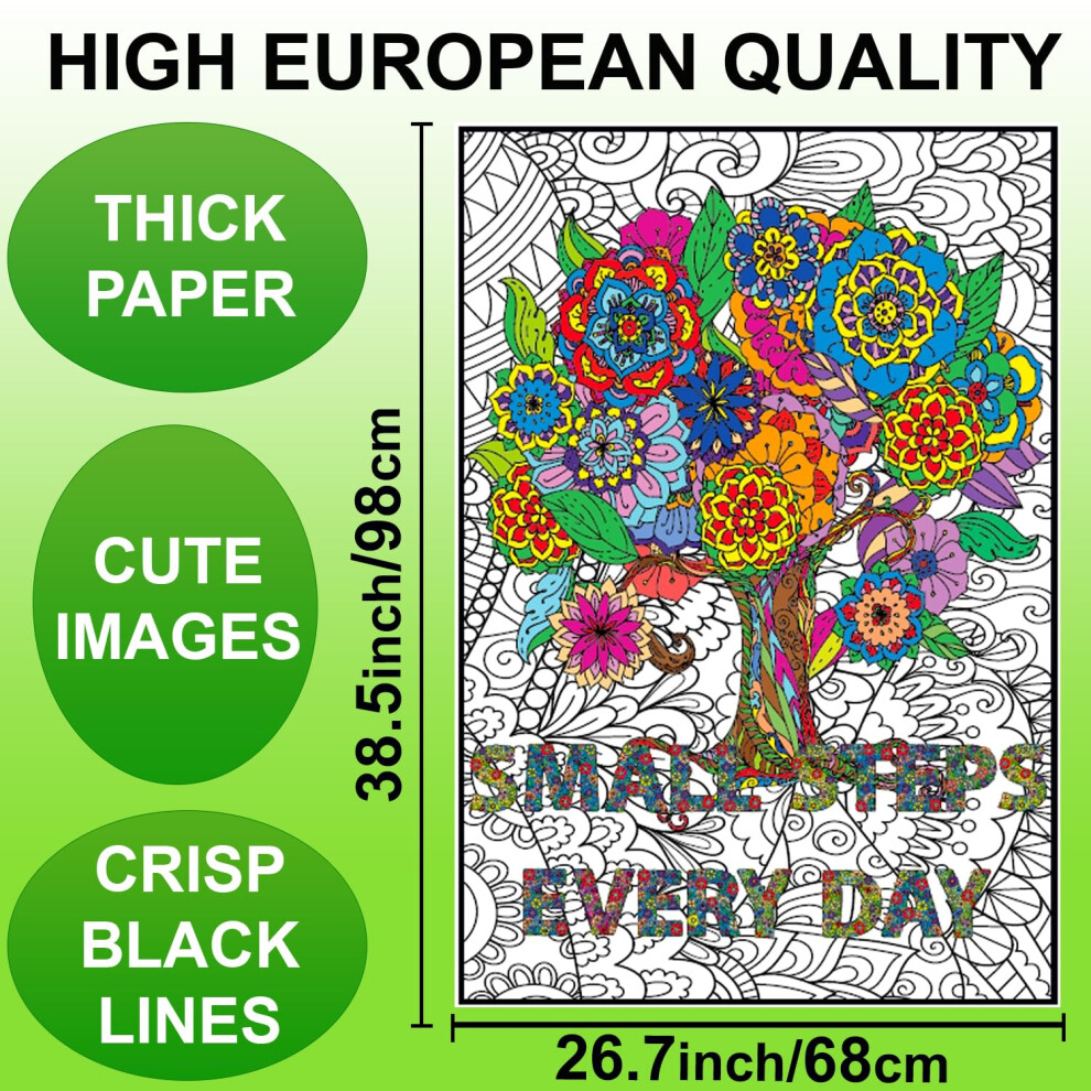 Huge Coloring Poster for Adults and Kids Tree of Life Inspirational ...