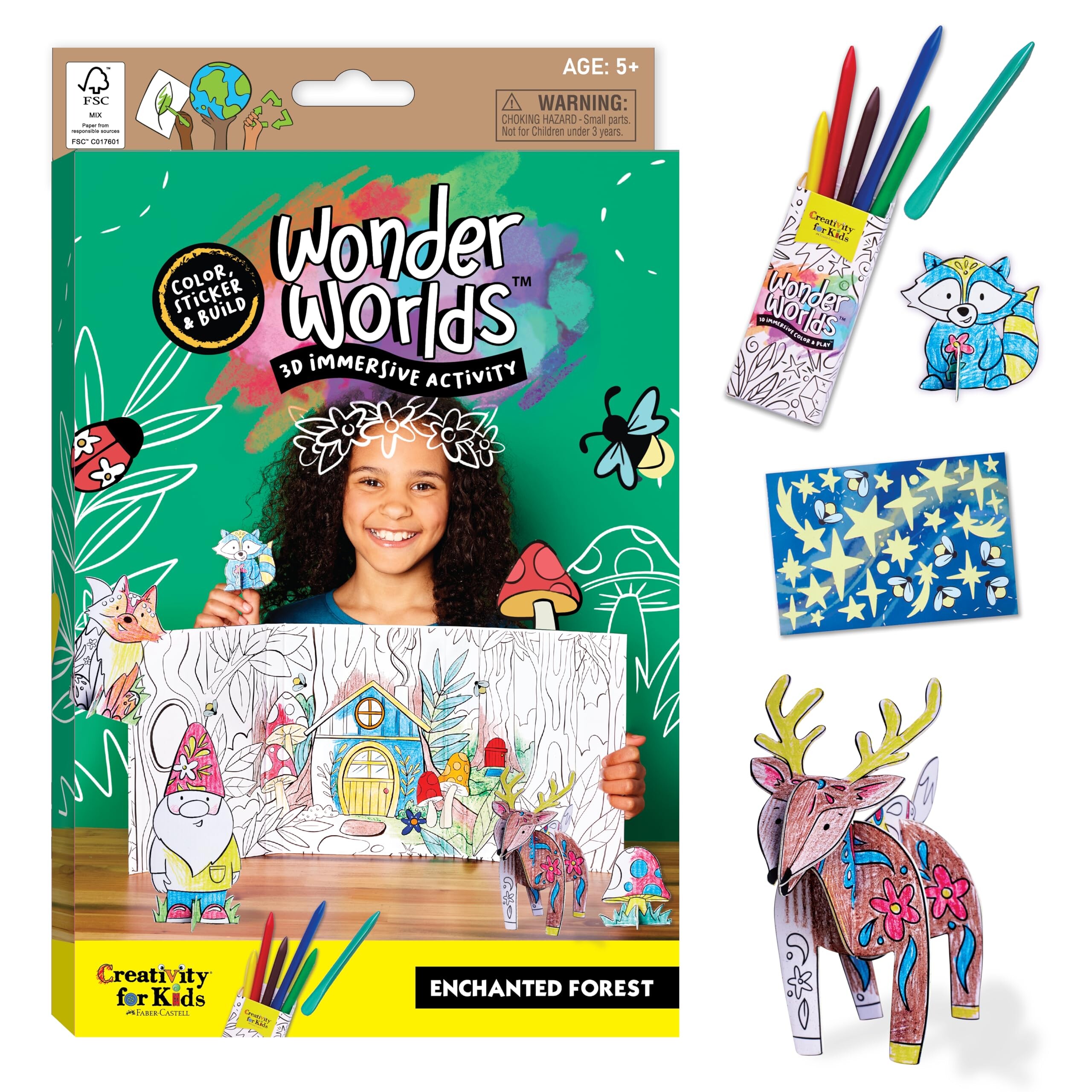 Creativity for Kids Wonder Worlds 3D Coloring Craft Kit Enchanted ...