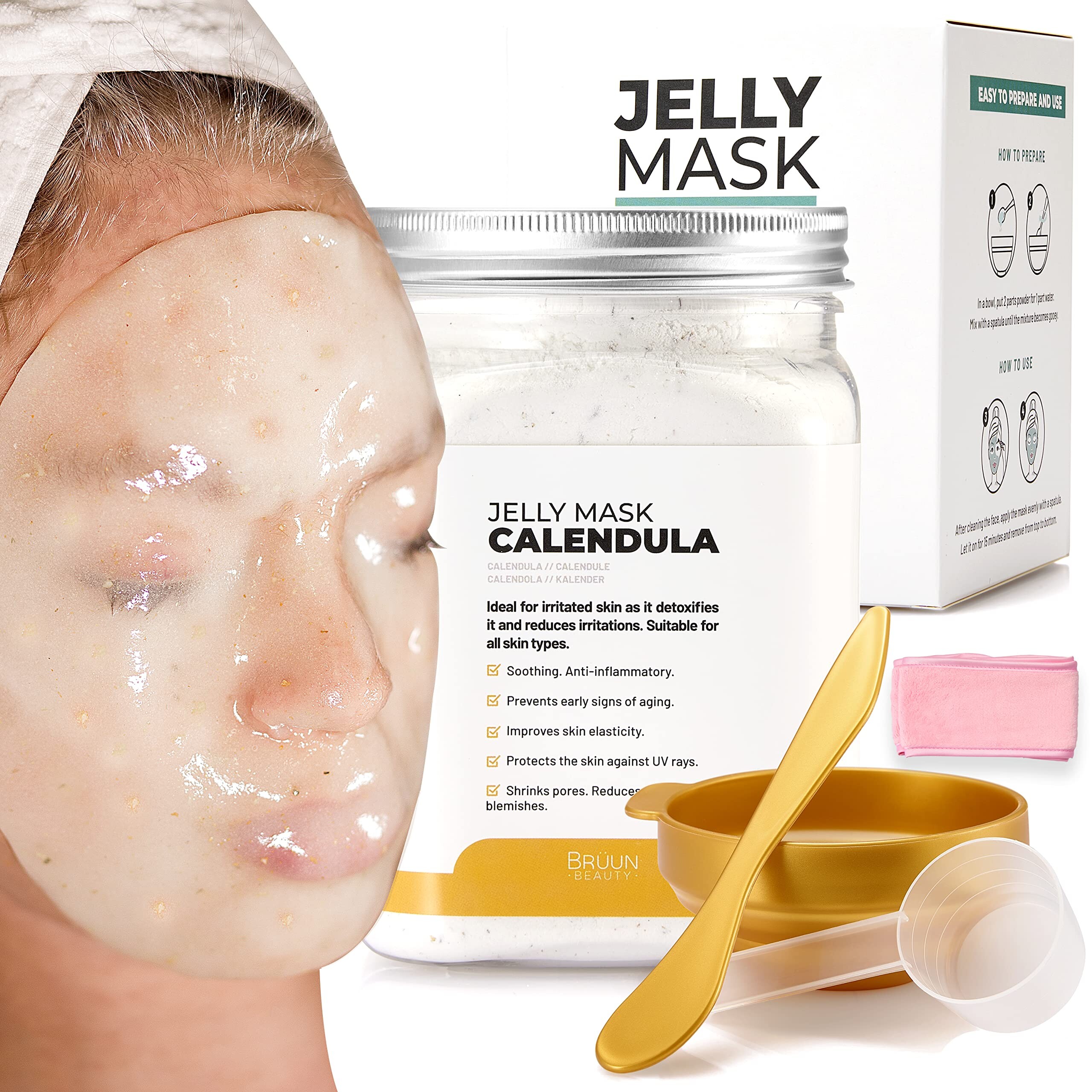 BRAUN Jelly Mask Jar calendula Peel-Off Face care Rubber Mask 23 fl oz ...