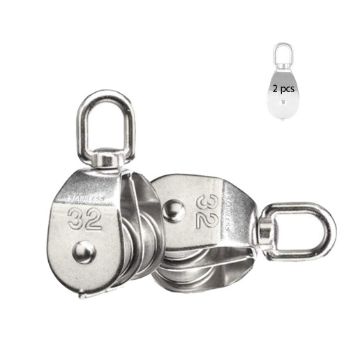 2pcs Pulley Block, Cable Lifting Pulley, Fixed Double Pulley, Steel ...