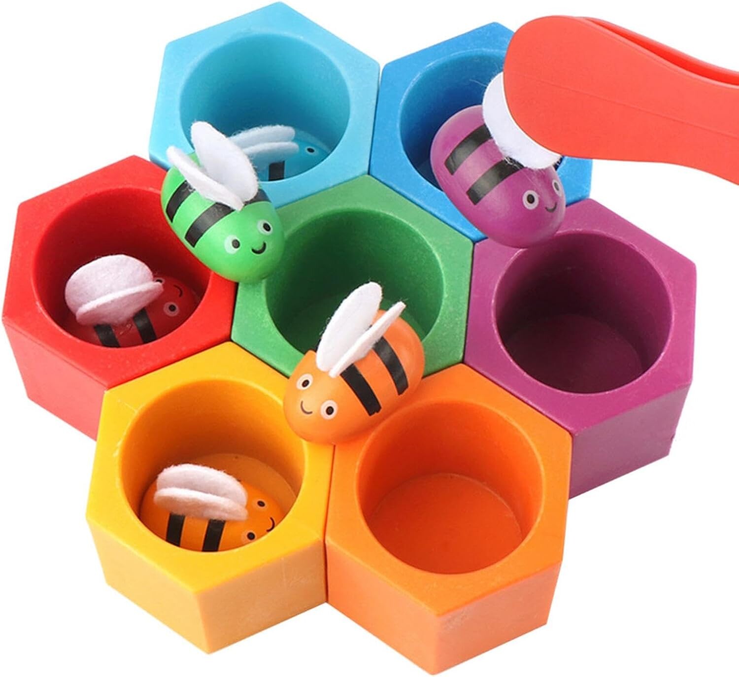 Wooden Honey Bee Toy, Wooden Bee Game, Wooden Bee Hive Sorting, Wooden ...