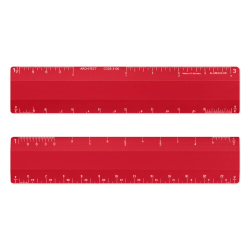 Alumicolor Architect 6 inch Ruler Scale w/ 4 Bevel Design for Drawing ...