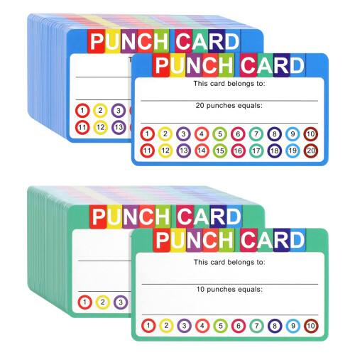 Punch Cards for Classroom 240 Pack Kids Behavior Reward Punch Cards ...