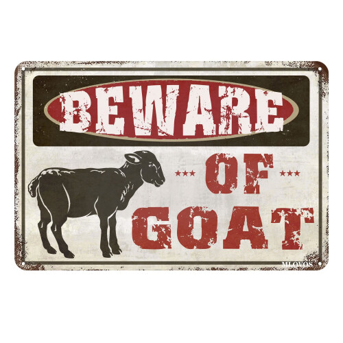Goat Sign Warning Sign Beware of Goat Metal Sign for Yard Fence Garage ...
