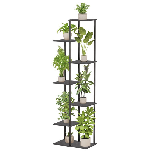 JEPRECO Plant Stand Indoor 7 Tier 8 Potted Metal Wood Plant Shelf ...