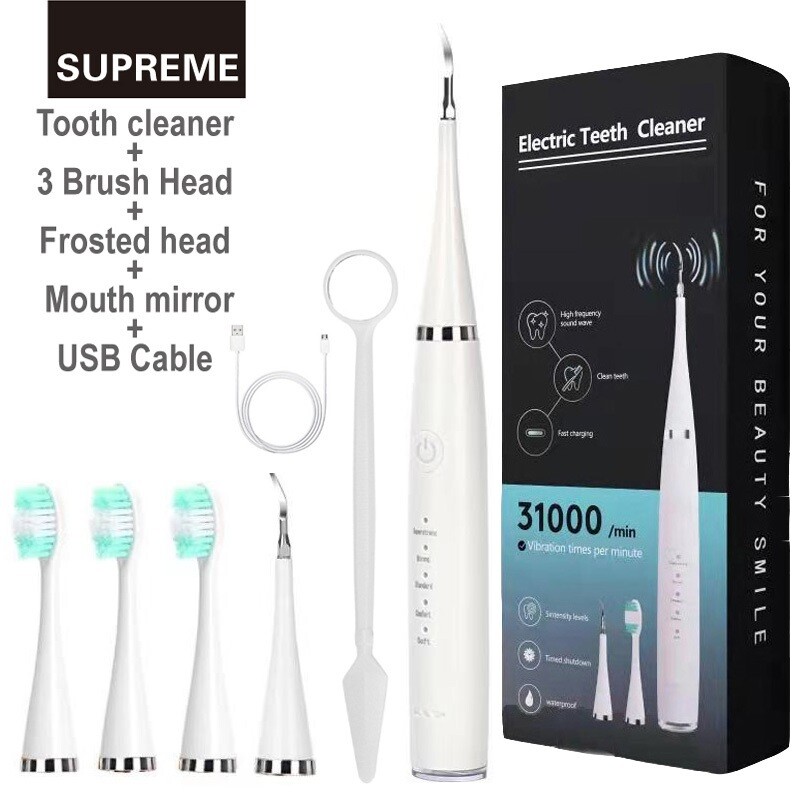 Electric Teeth Cleaner Sonic Dental Scaler Dental Calculus Stains ...