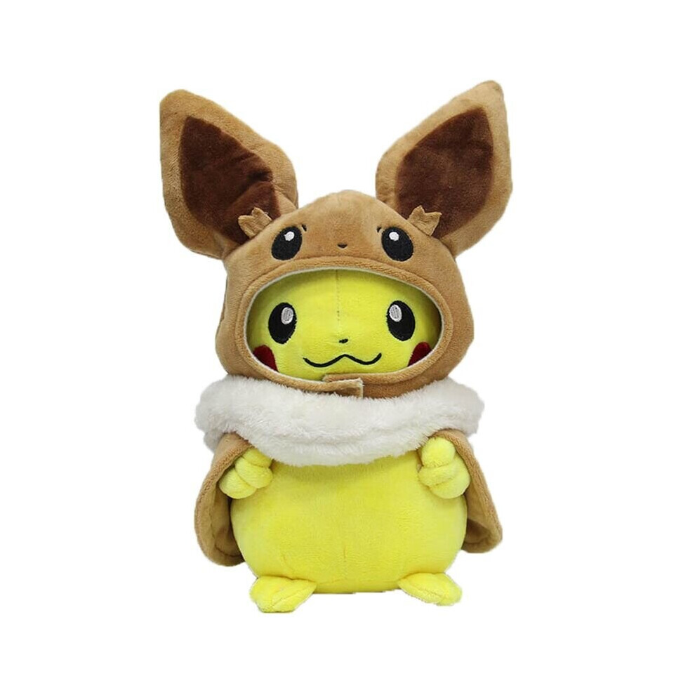 (Pikachu) 2Pcs Pokemon Pikachu Cosplay Eevee Stuffed Dolls Eevee With ...