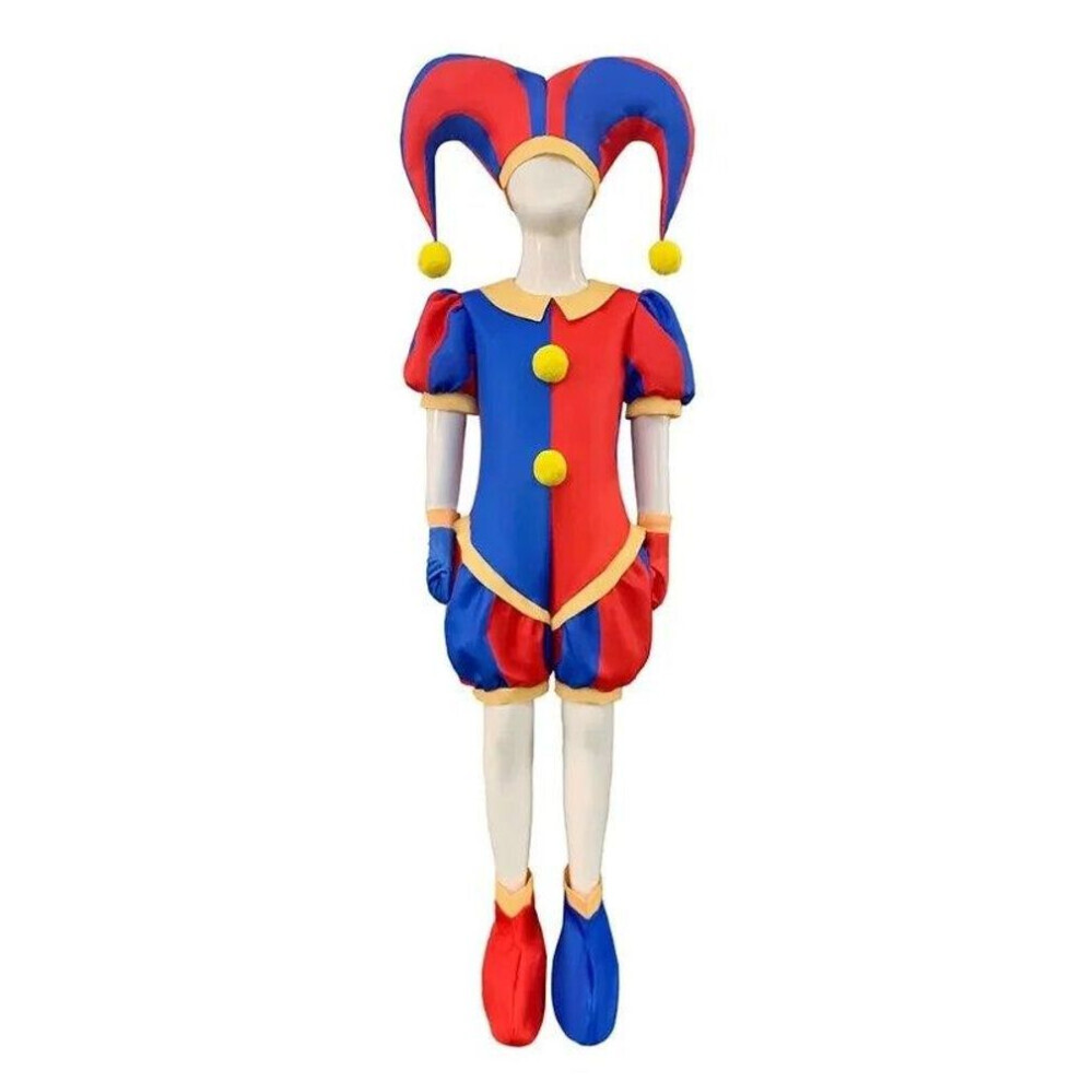 (XL) The Amazing Digital Circus Pomni Cosplay Costume Uniform Jumpsuit ...