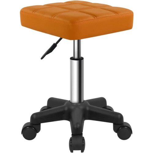 FURWOO Square Rolling Stool with Wheels Stool Chair Swivel Stool for ...