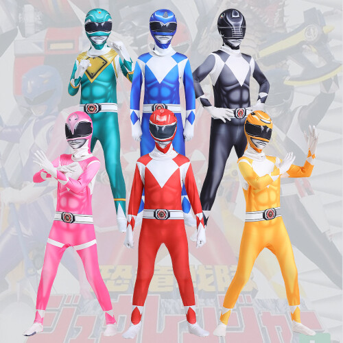 Mighty Morphin Power Rangers Cosplay Costume Jumpsuit Bodysuit Party ...