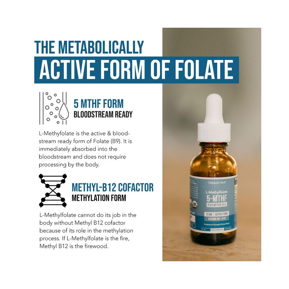L Methyl Folate 15mg + B12 Cofactor – Organic, Berry Flavor ...