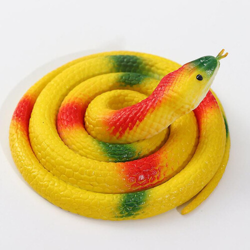 (Yellow) Rubber Snake Realistic Fake Snakes Toy Large Realistic Fake ...