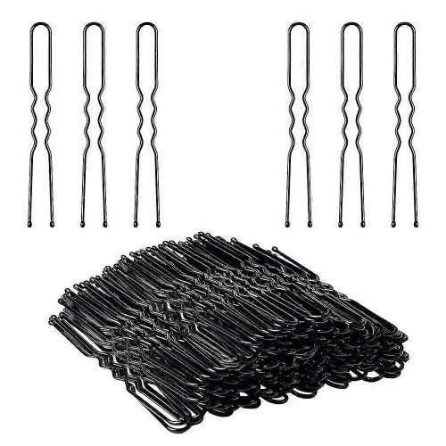 (silver, One size) U Shaped Hair Pins, 200 Count Buns Waved U-shaped ...