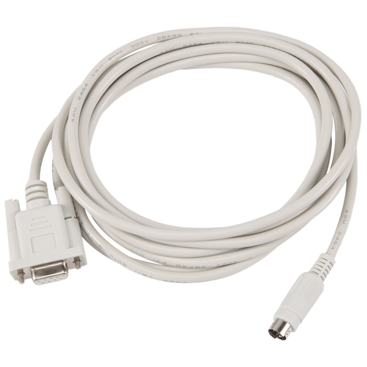 DB9P to 8P Mini Din RS232 Download Cable White 8.2 Ft for PLC -EH on OnBuy