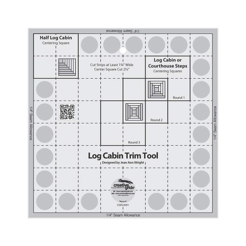Creative Grids Log Cabin Trim Tool for 8in Finished Blocks Quilt Ruler ...