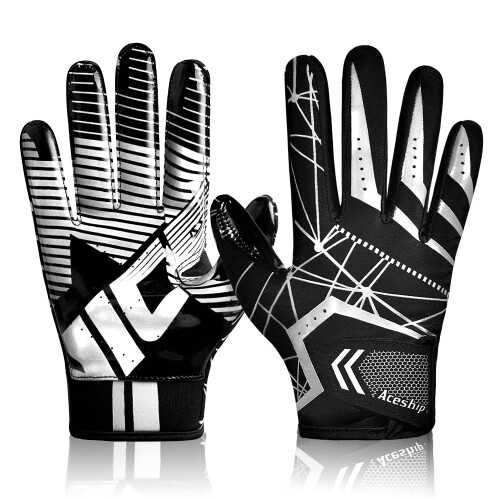 AcESHIP Football gloves Adult Football Receiver gloves Enhanced Perfor on OnBuy