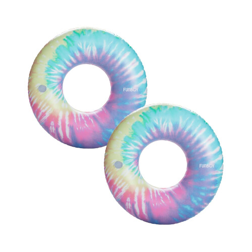 FUNBOY Giant Inflatable Tie Dye Tube Float Donut Style Pool Float ...