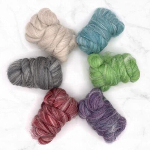 Revolution Fibers Cascade Range Wool Roving Variety Pack 6 Super Soft ...