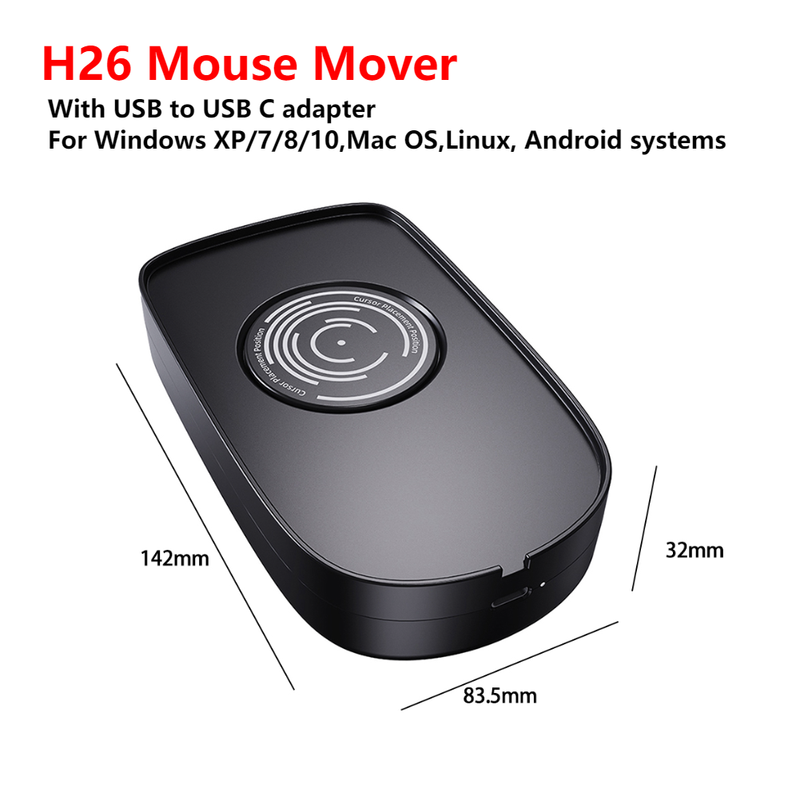H26 Mouse Mover Jiggler Undetectable Silent Mouse Mover USB Movement ...