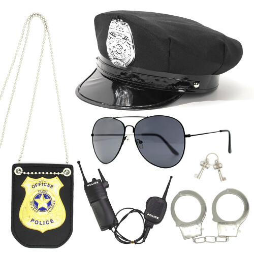 Timisea Police Accessories Kit Police Pretend Play Costume Dress up ...