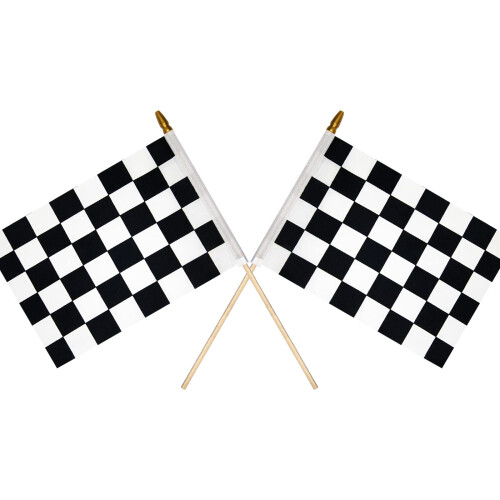 2Pcs 8x12 Inch Checkered Flags Black and White Racing Flags on Stick ...