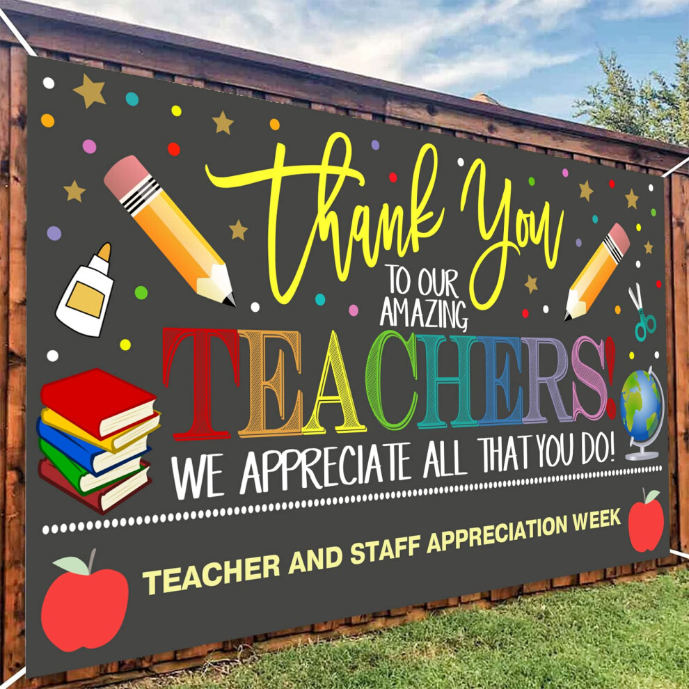 Teacher Appreciation Week Backdrop Banner School Classroom Decorations ...