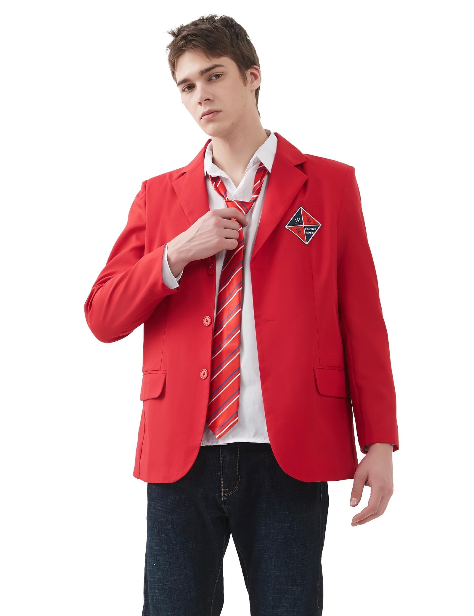 RBD Rebelde School Uniform for Men Red Back to School Outfit Adult ...