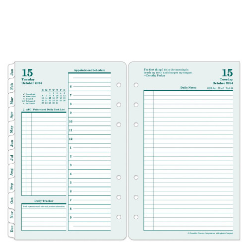 FranklinCovey - Original Two Page Per Day Ring-Bound Planner (Compact ...