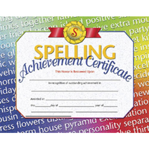 Hayes Spelling Achievement Certificate 8.5"" x 11"" Pack of 30 on OnBuy