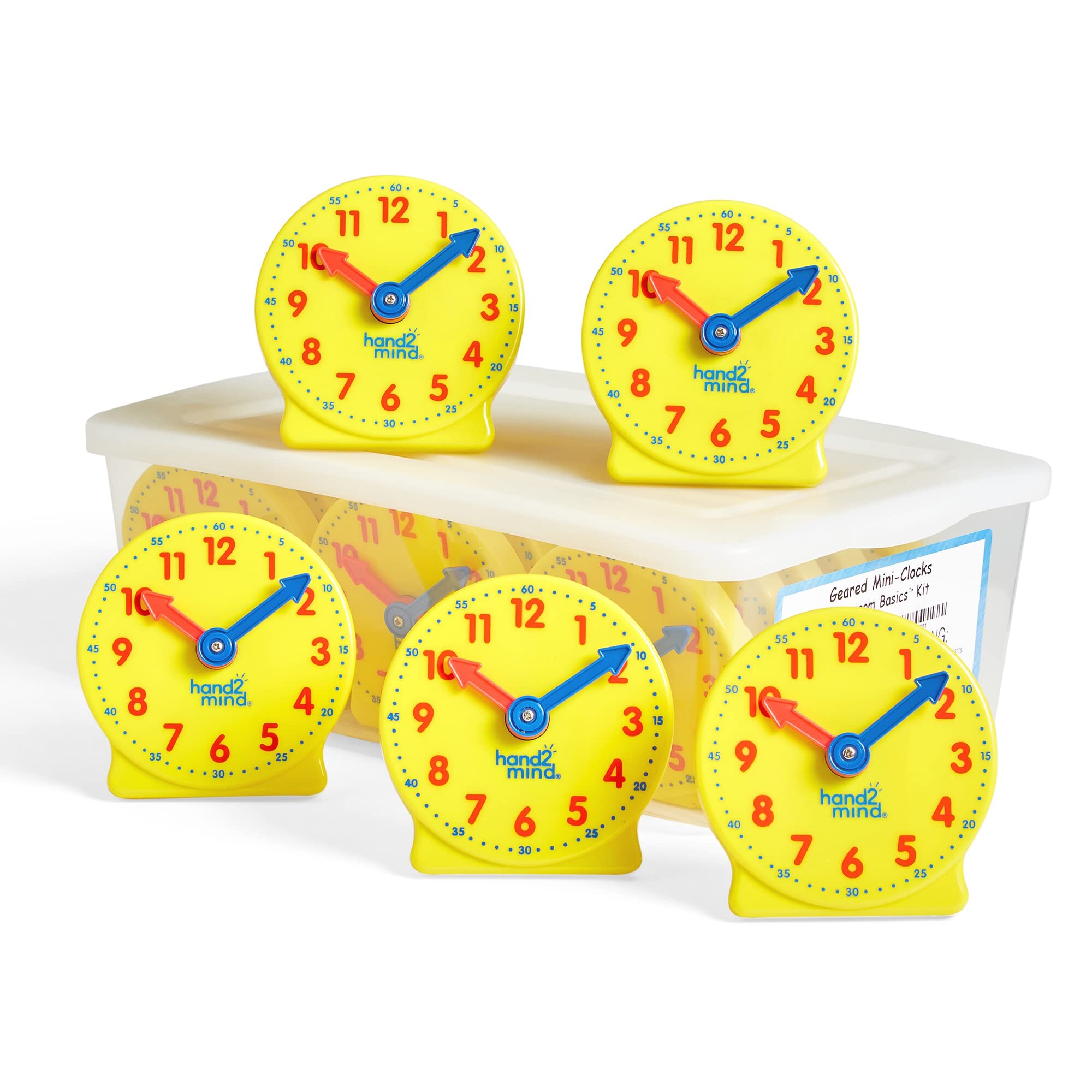 hand2mind Mini Geared Clock Telling Time Teaching Clock Learn to Tell ...