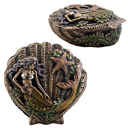 Ebros Beautiful Ocean Siren Mermaid with Starfish Oyster Shell Shaped ...