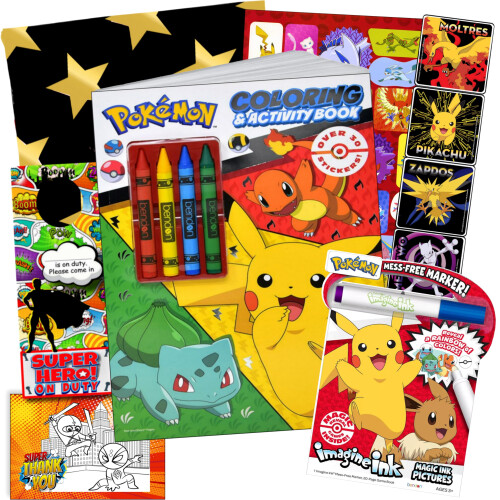 Bendon Pokemon Art Craft Zestaw - Zawiera kolorowanki naklejki Wyobraz ...