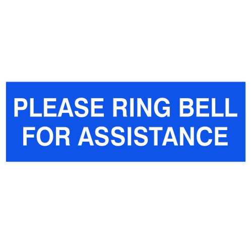 Please Ring Bell for Assistance Sign - Blue - Small on OnBuy