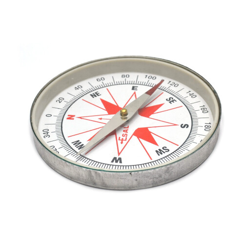 Plotting Compass Glass Face Aluminum Casing 4"" Diameter Eisco Lab on OnBuy
