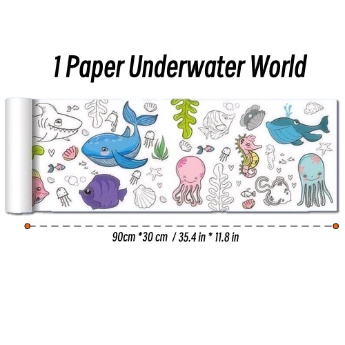 (1 Paper Ocean World) 90cm Animal Canvas Children's Drawing Roll DIY ...