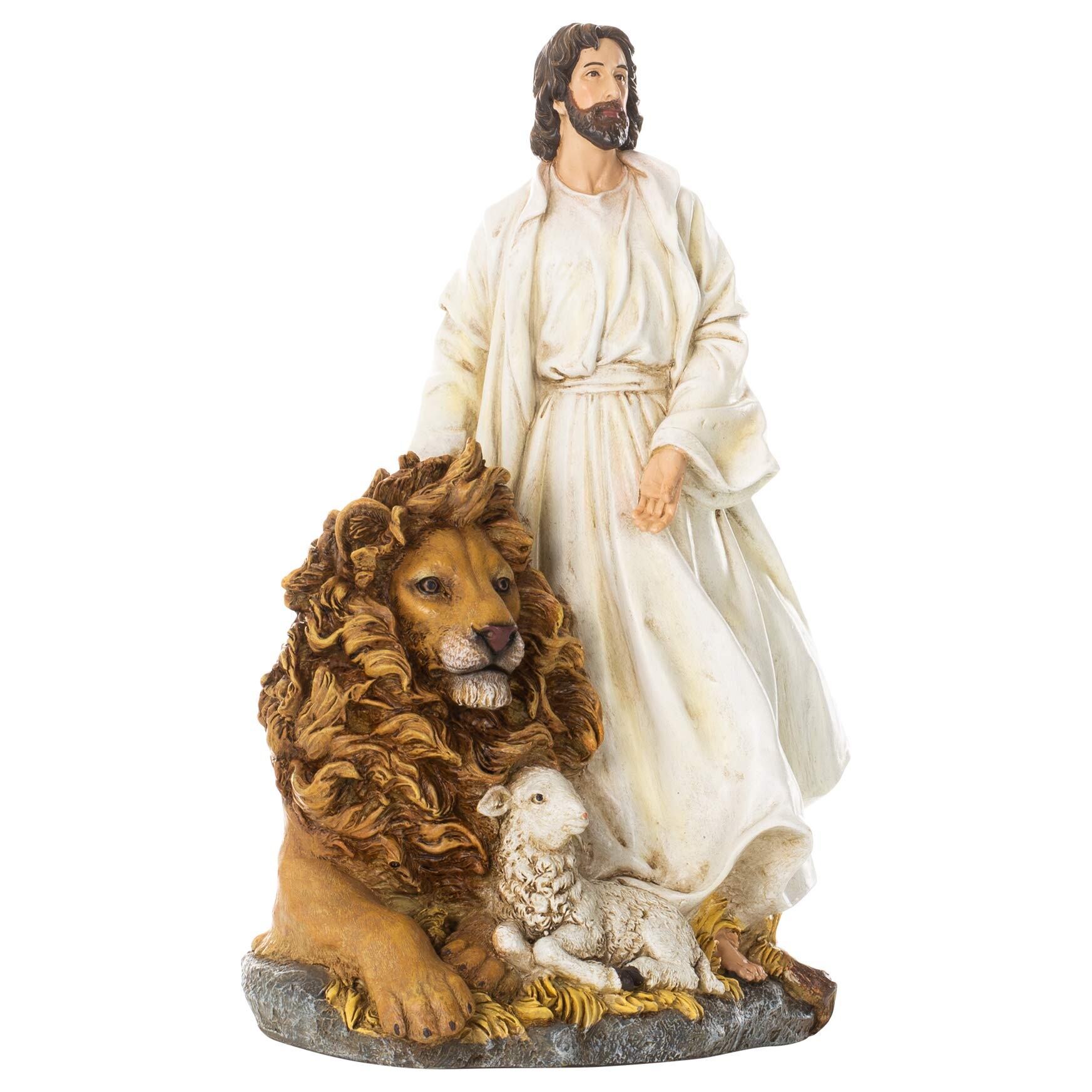 Josephs Studio by Roman Jesus with Lion and Lamb Figure Renaissance Collection 12 H Resin and ...
