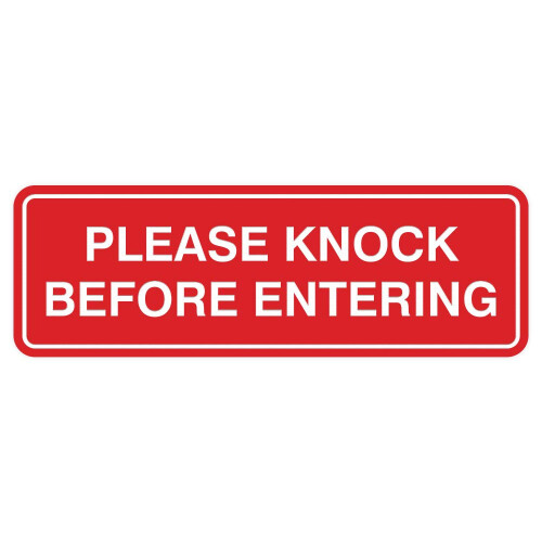 Standard Please Knock Before Entering Sign -Red - Large 1 Pack on OnBuy