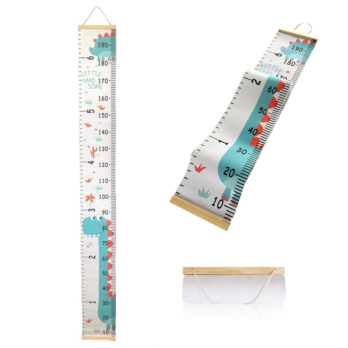 SUJAYU Growth Chart for Kids Canvas Height Chart Ruler Removable Wood on OnBuy