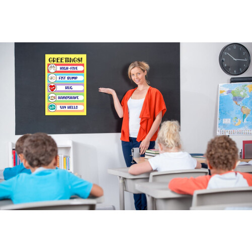 WhatSign Class Greetings Poster 12""""x 18"""" Classroom Decorations ...