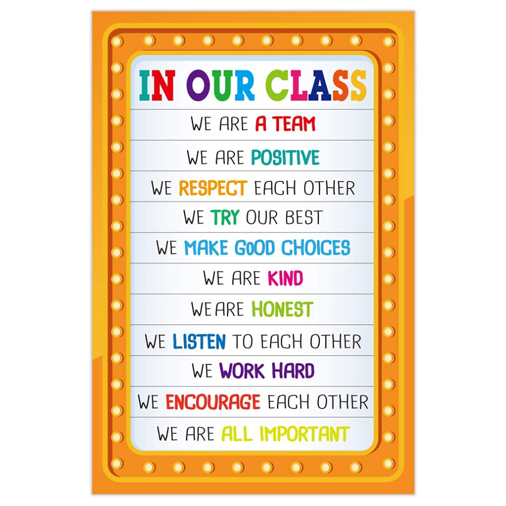 FaCraft Classroom Rules Poster - Motivational Posters for Classroom ...