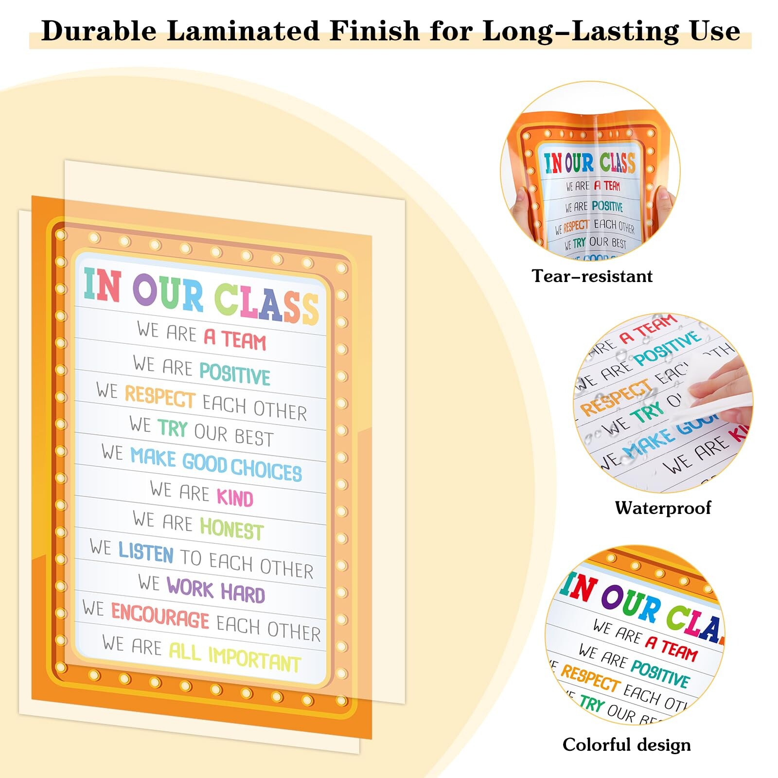 FaCraft Classroom Rules Poster - Motivational Posters for Classroom ...