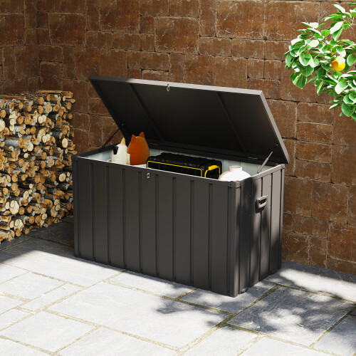 Outsunny 450L Outdoor Storage Box Waterproof with Wheels and Handles on ...