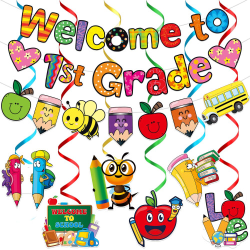 TTDQ Welcome To 1st Grade Banner First Day of 1st Grade Decorations ...