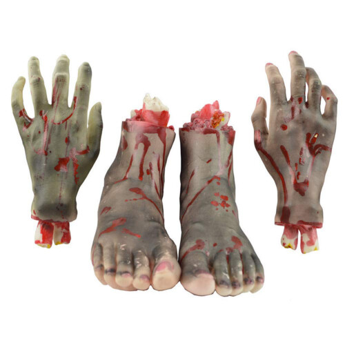 AOBOR Halloween Decoration Haunted House Scary Fake Bloody Broken ...