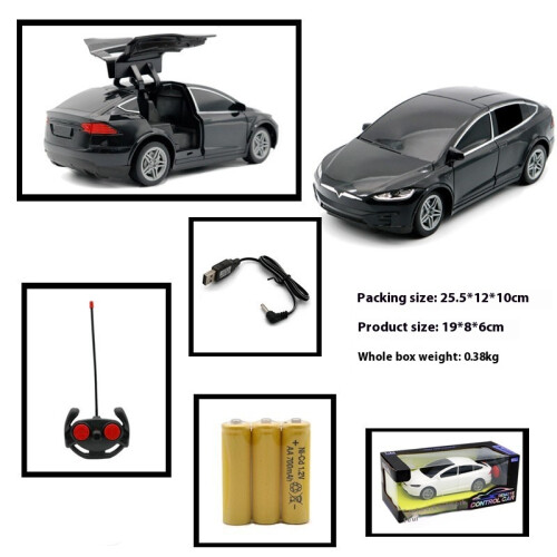 (black) 1:24 Tesla Rc Car 4-Channel Drfit Remote Control Car With ...