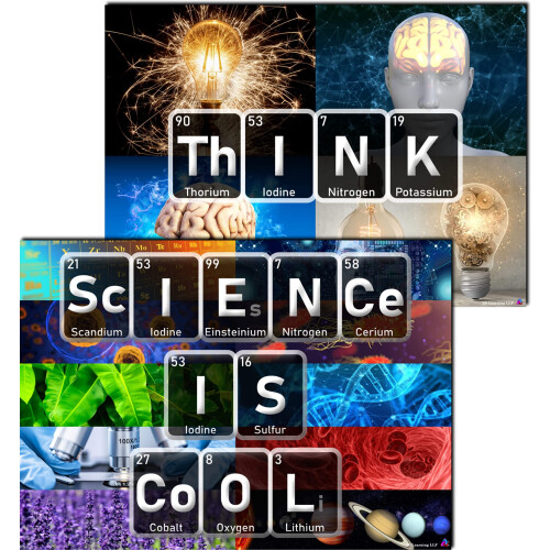 Science is Cool and THINK Periodic Table Posters - Laminated 14x19.5 ...