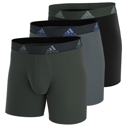 adidas Men's Performance Boxer Brief Underwear (3-Pack) Green Oxide/G ...