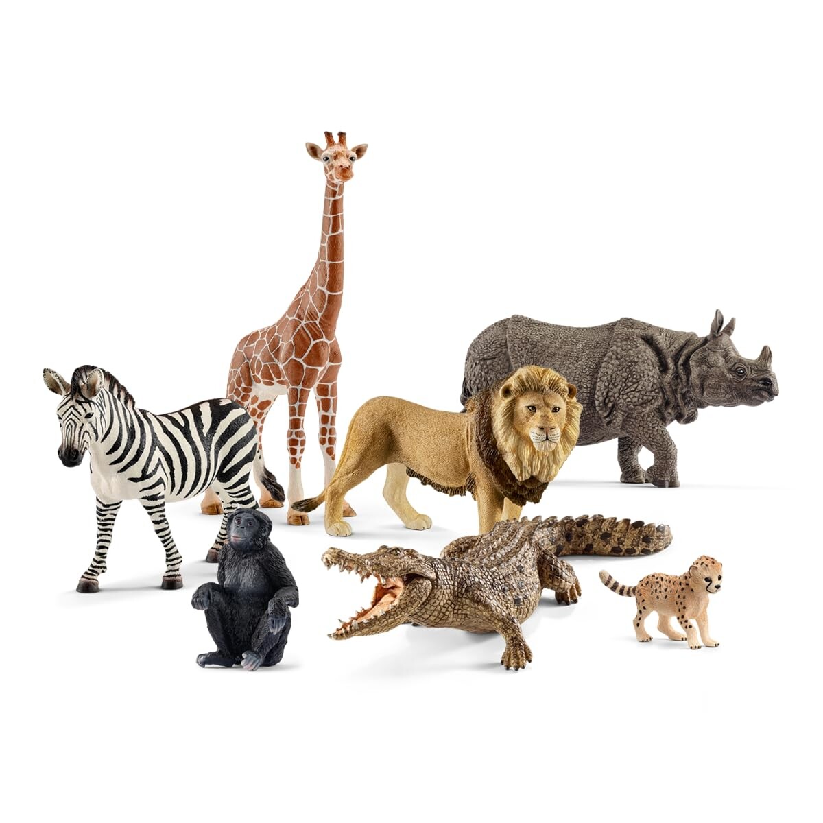 Schleich Animals Wild Life Safari Animals Figures 7-Piece Animal ...