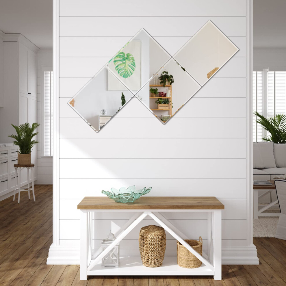 PETAFLOP Full Length Mirror Tiles, 4PCS 27x35 cm Frameless Glass Wall ...